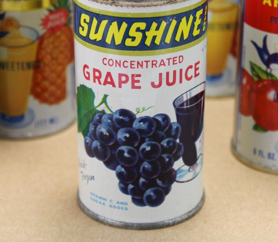 GRAPHIC ~GREAT SHAPE~ dated 1952 SUNSHINE GRAPE JUICE Original 6 oz ...
