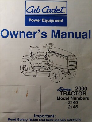 Cub Cadet 2140 Gear 2145 Hydrostatic Riding Lawn Tractor & Mower Owners ...