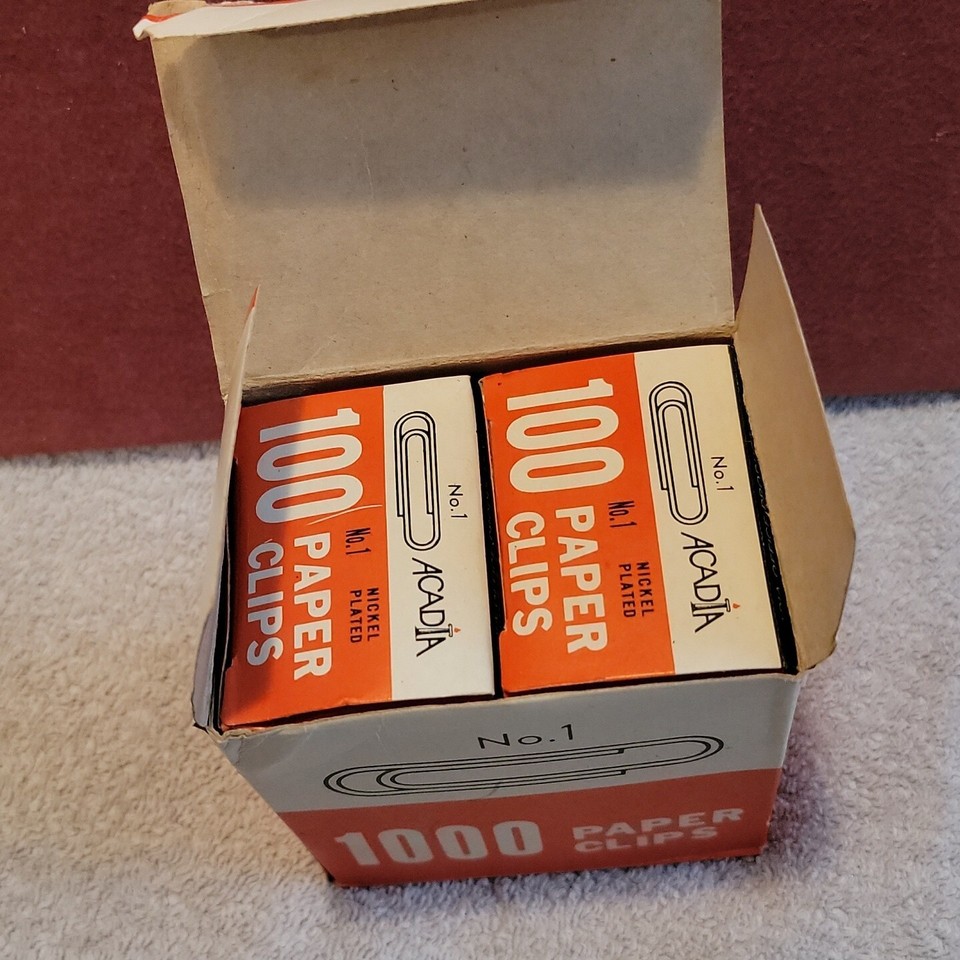 ACADIA Paper Clips Nickel Plated Finish No. 1 Silver 1000 Paper Clips ...