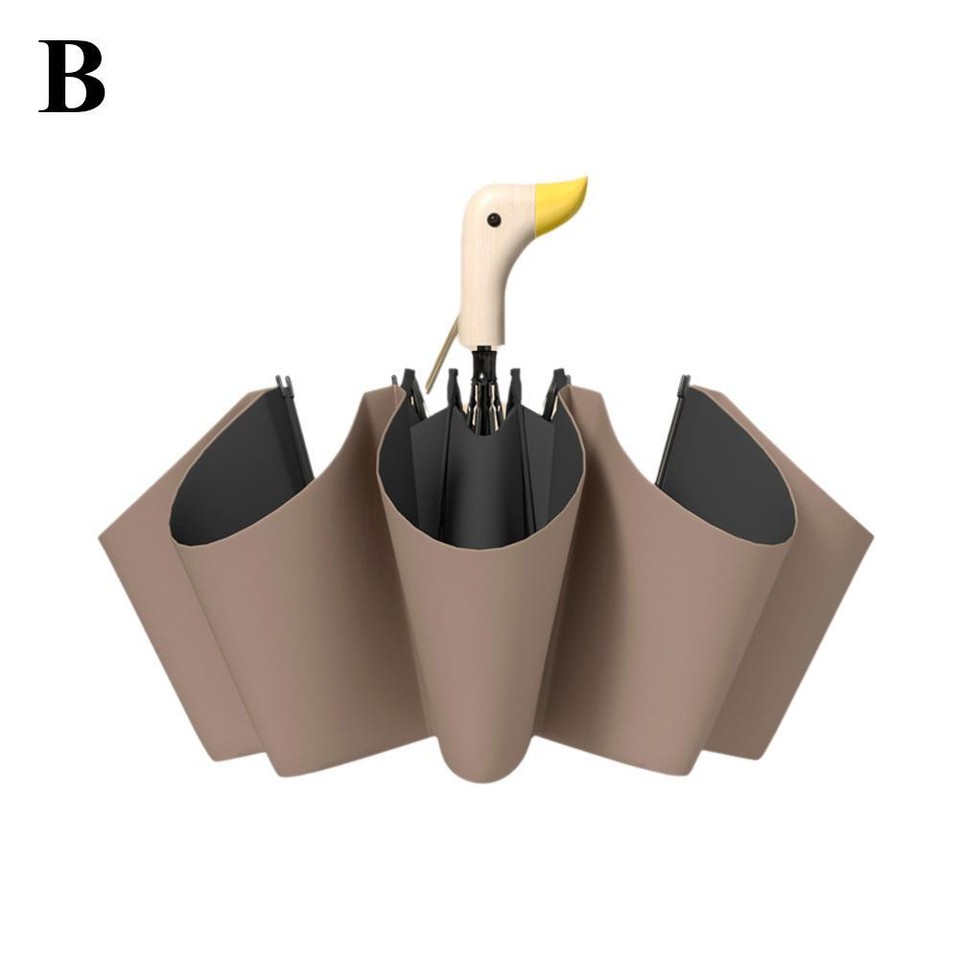 Wooden Duck Mouth Rainy Sun Umbrella Handle Cartoon Umbrella Foldable 8 ...