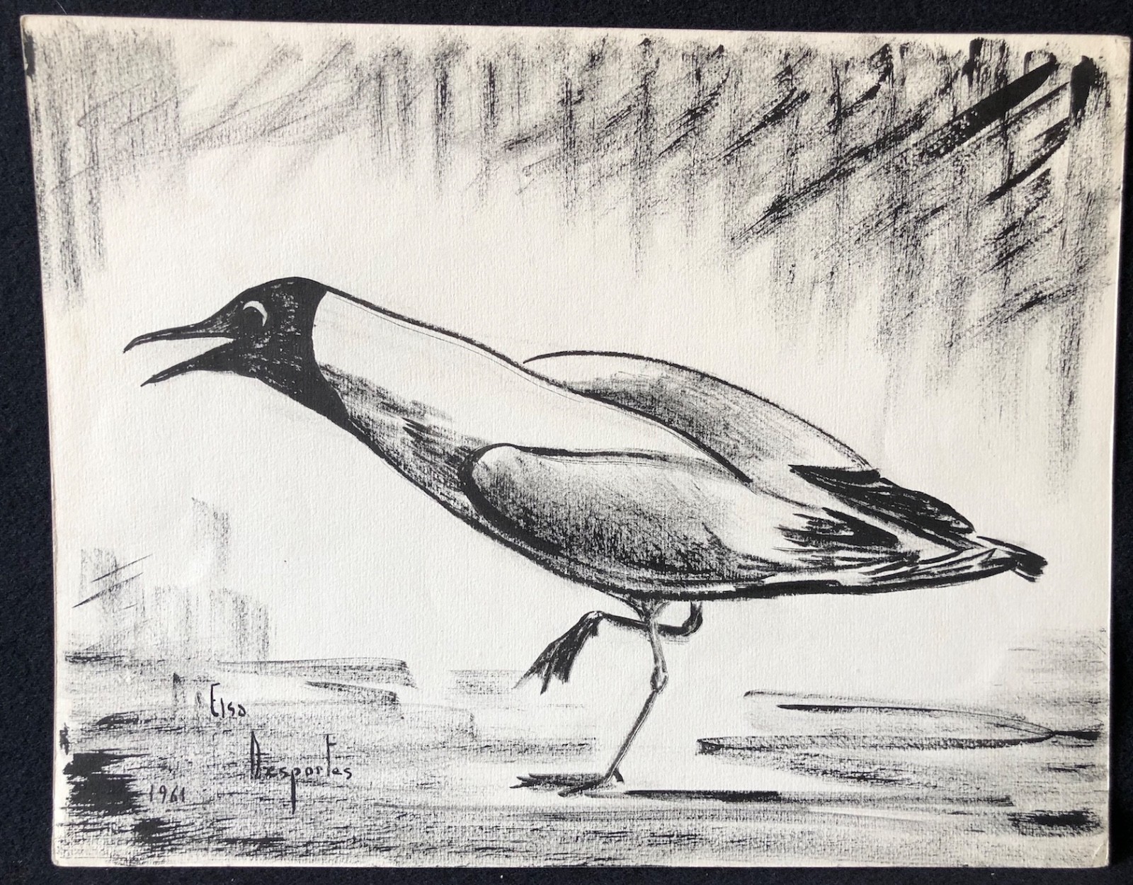 Magpie Ink Signed Elsa Desportes Painter Animalier~1961 Bird | eBay