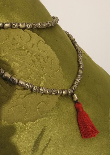 Shamanic Silver Iron Skull Mala Prayer Chain from Nepal 79cm | eBay