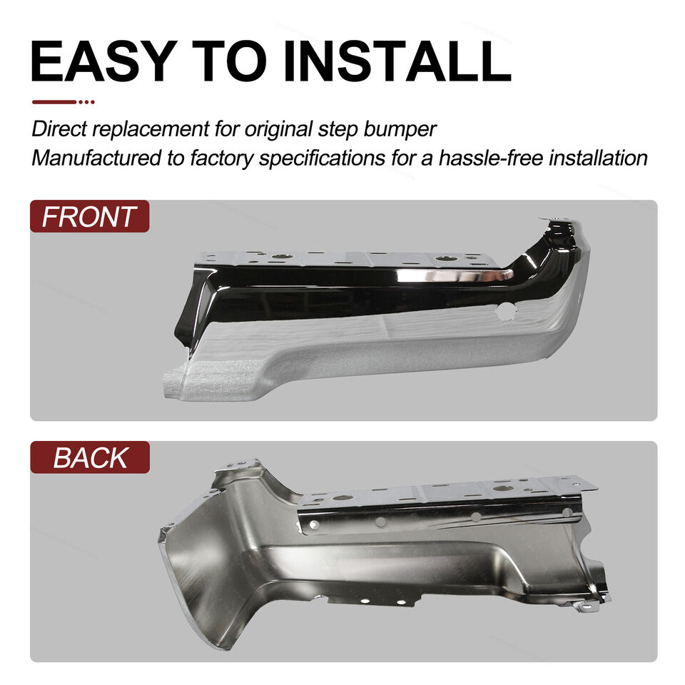 Rear Bumper Chrome End RH Passenger Side W/ Sensor Hole For Super Duty ...