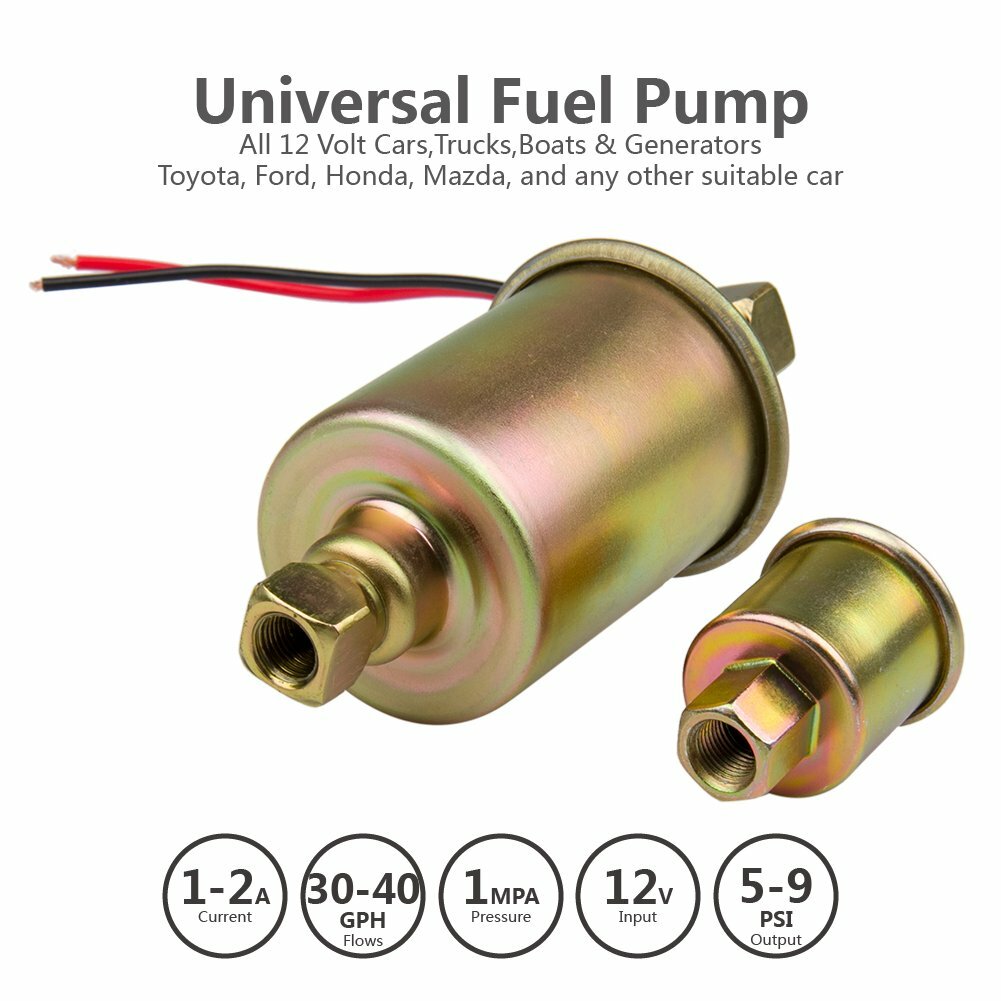 Universal 12V External Electric Fuel Pump Installation Kit 5-9 PSI ...