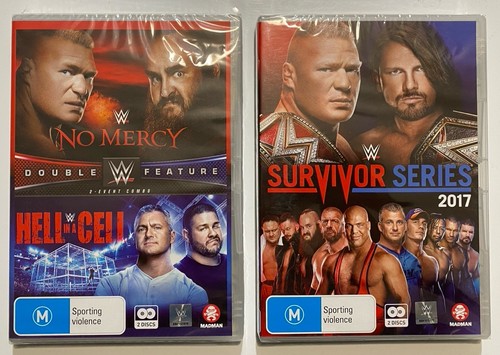 WWE DVDs x2 No Mercy Hell In Cell Survivor Series 2017 Wrestling Region ...