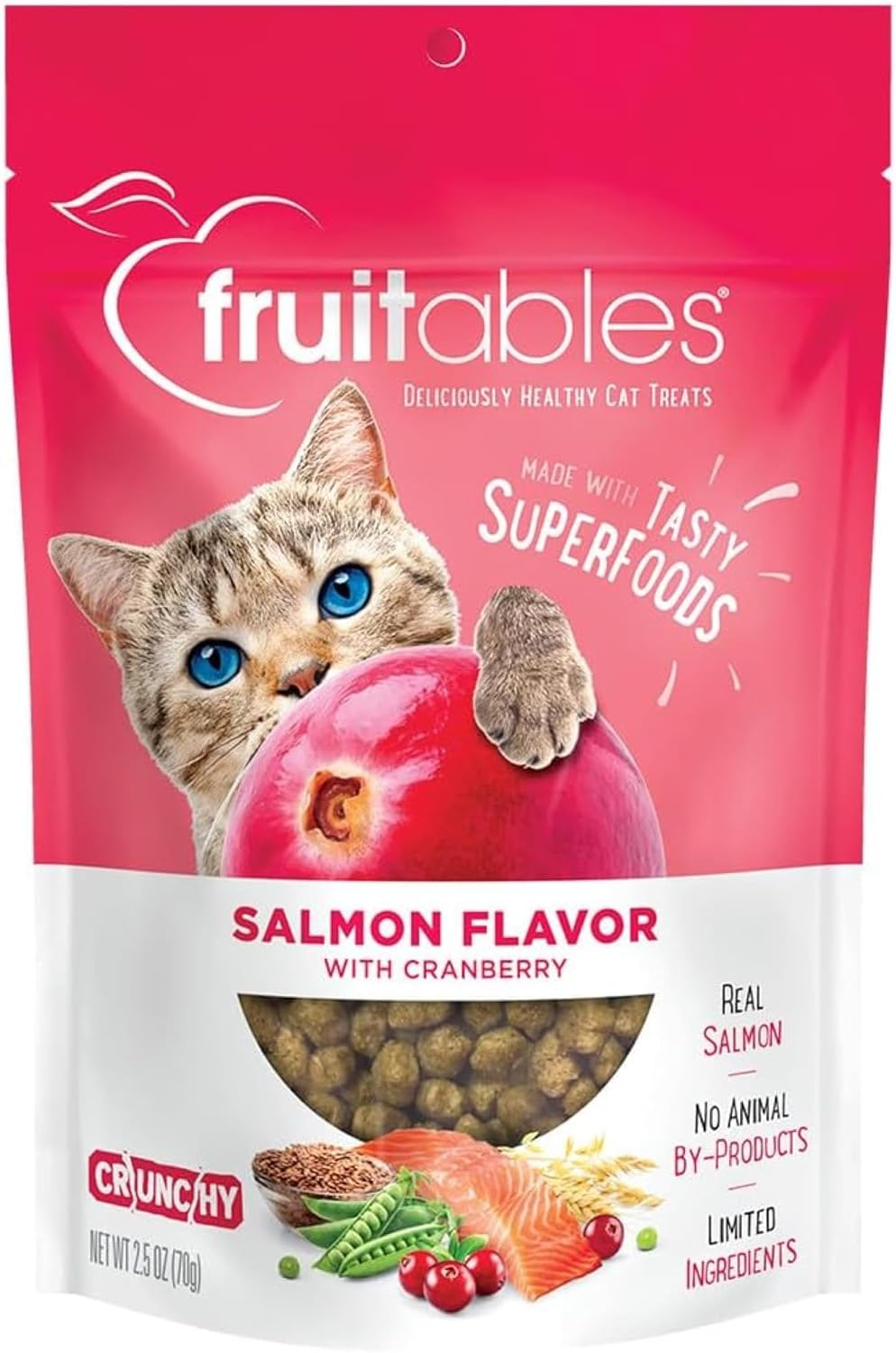 Crunchy Cat Treats Salmon & Cranberry 2.5oz – High Protein, Low Calorie ...