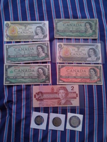 OLD CANADIAN PAPER AND COIN MONEY..7 BILLS AND 3 COINS..LOT 3 | eBay