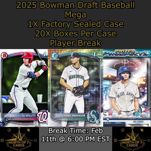Tyler Bremner 2025 Bowman Draft Baseball Mega - 1X Case Player BREAK ...