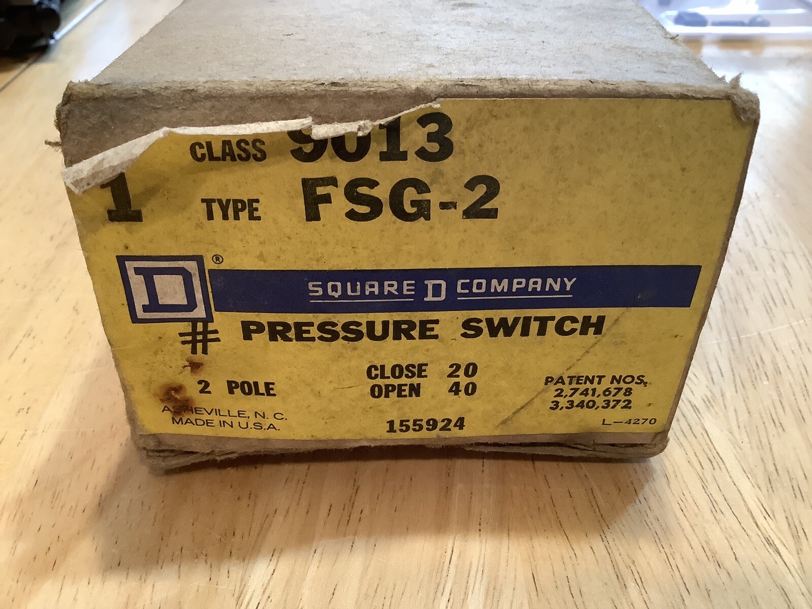 Square D LOW PRESSURE SWITCH 9013 FSG-2 2 Pole | eBay