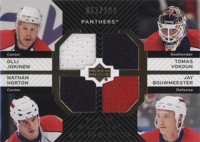 2007-08 Upper Deck - Fab Four Fabrics Tomas Vokoun, Jay Bouwmeester ...