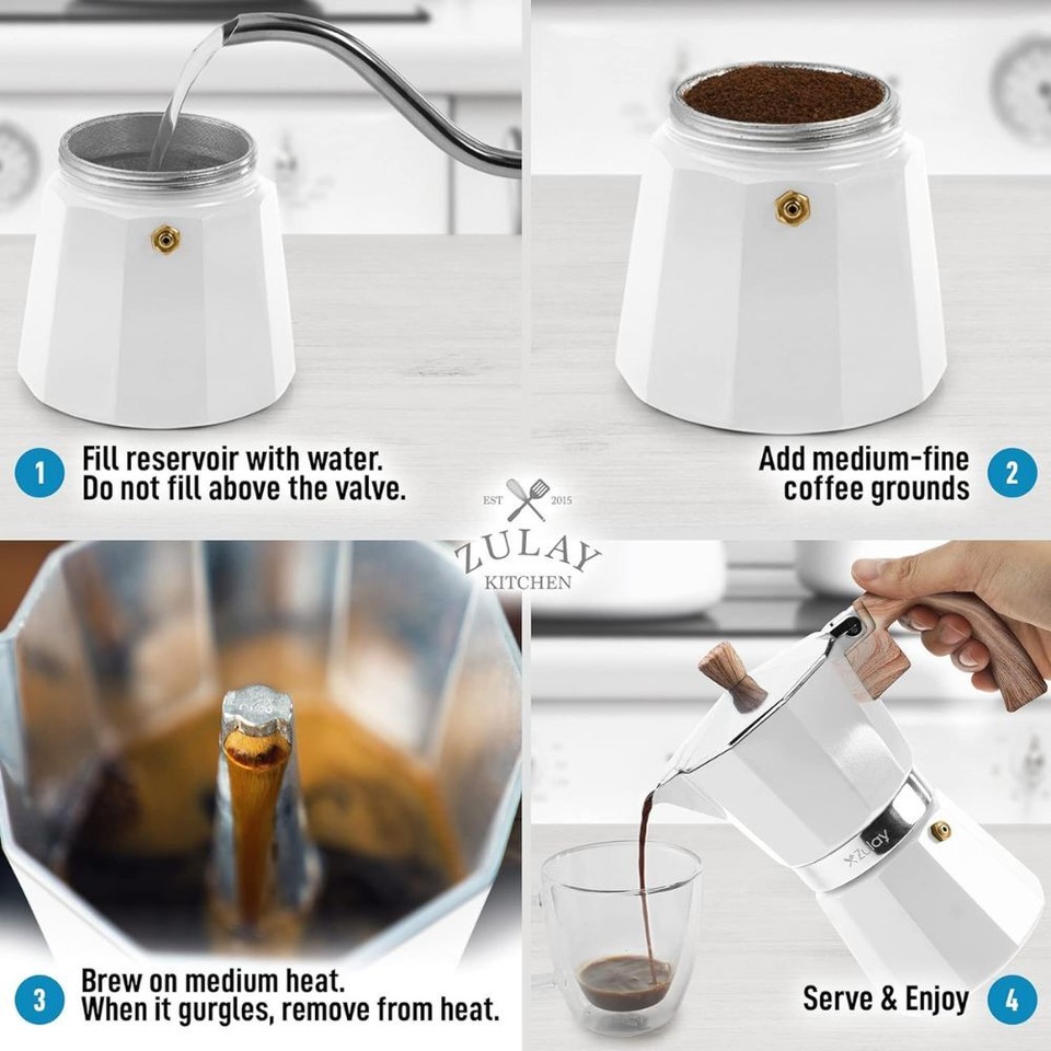 Zulay Moka Pot Stovetop Espresso Coffee Maker – Classic Italian Style ...