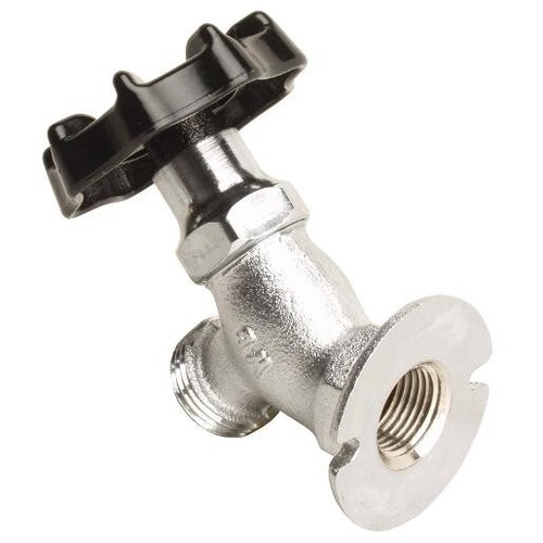 WOLVERINE BRASS Finale 3/4" FIP Chrome Lawn Faucet with Flange, 3/4" M ...