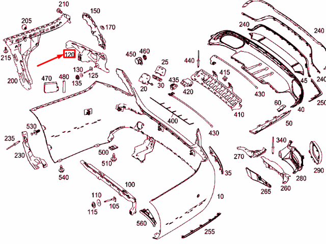 Mercedes-Benz E W213 Rear Right Bumper Mounting A2138850165 Genuine for ...