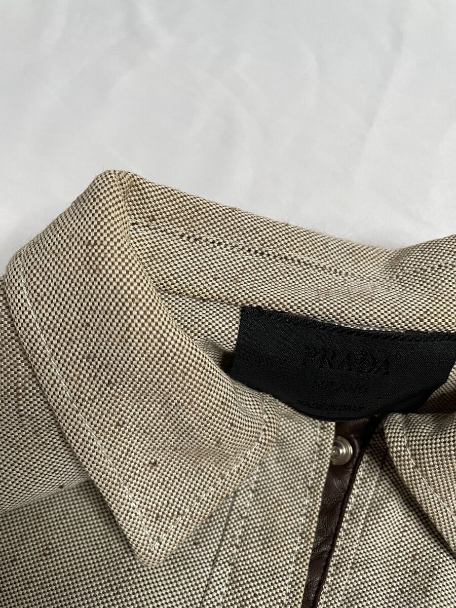 Prada Vintage Archive Spring 1999 Beige Linen Logo Prada Vintage Archive Spring 1999 Beige Linen Logo