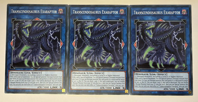 3 x Transcendosaurus Exaraptor MP24-EN391 Common 1st Edition YuGiOh ...
