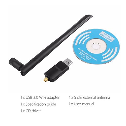 Realtek RTL8812BU USB Wireless Adapter 1300 Mbps with 5 dBi Antenna ...