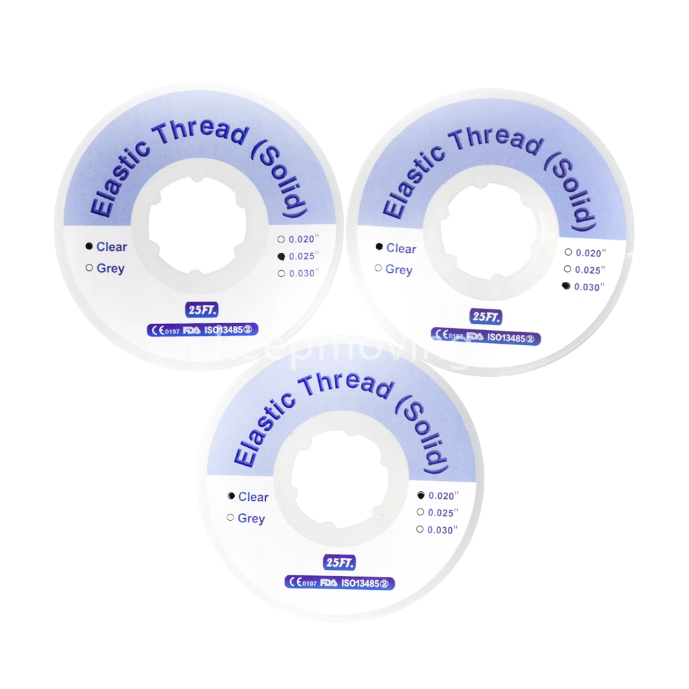 Dental Orthodontic Elastic Thread Power Tube Solid Spool 0.020/0.025/0. ...
