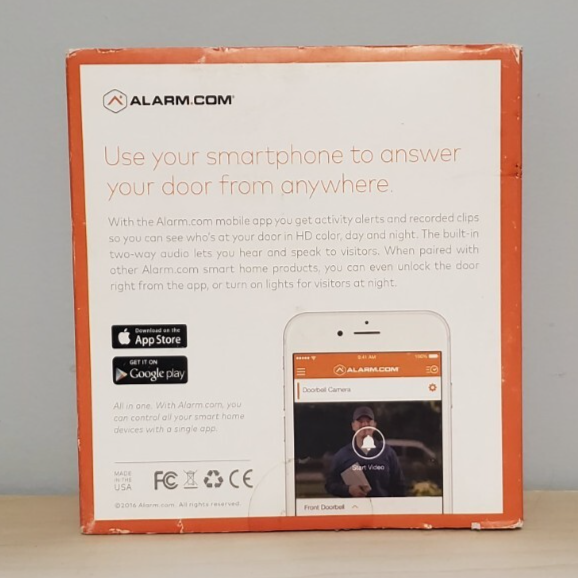 Alarm dot com ADC-VDB102 SkyBell 1080p WiFi Video Doorbell Camera ...