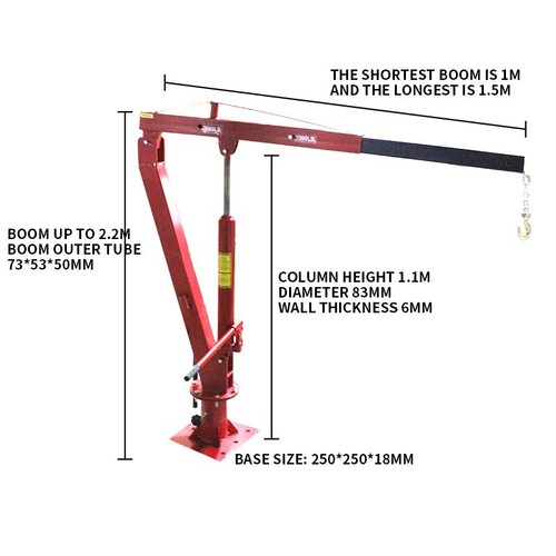 Hydraulic Truck Truck Crane 2000 Lbs Crane Household Electric Foldable ...