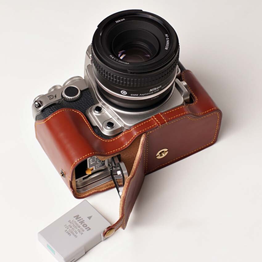 Handmade Genuine Real Leather Half Camera Case Cover Bag For Nikon DF ...