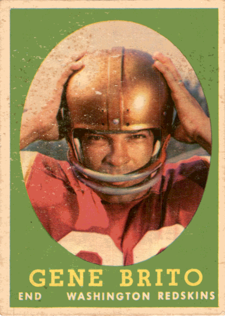 1958 Topps Football#113 Gene Brito Washington Redskins Vintage Original ...