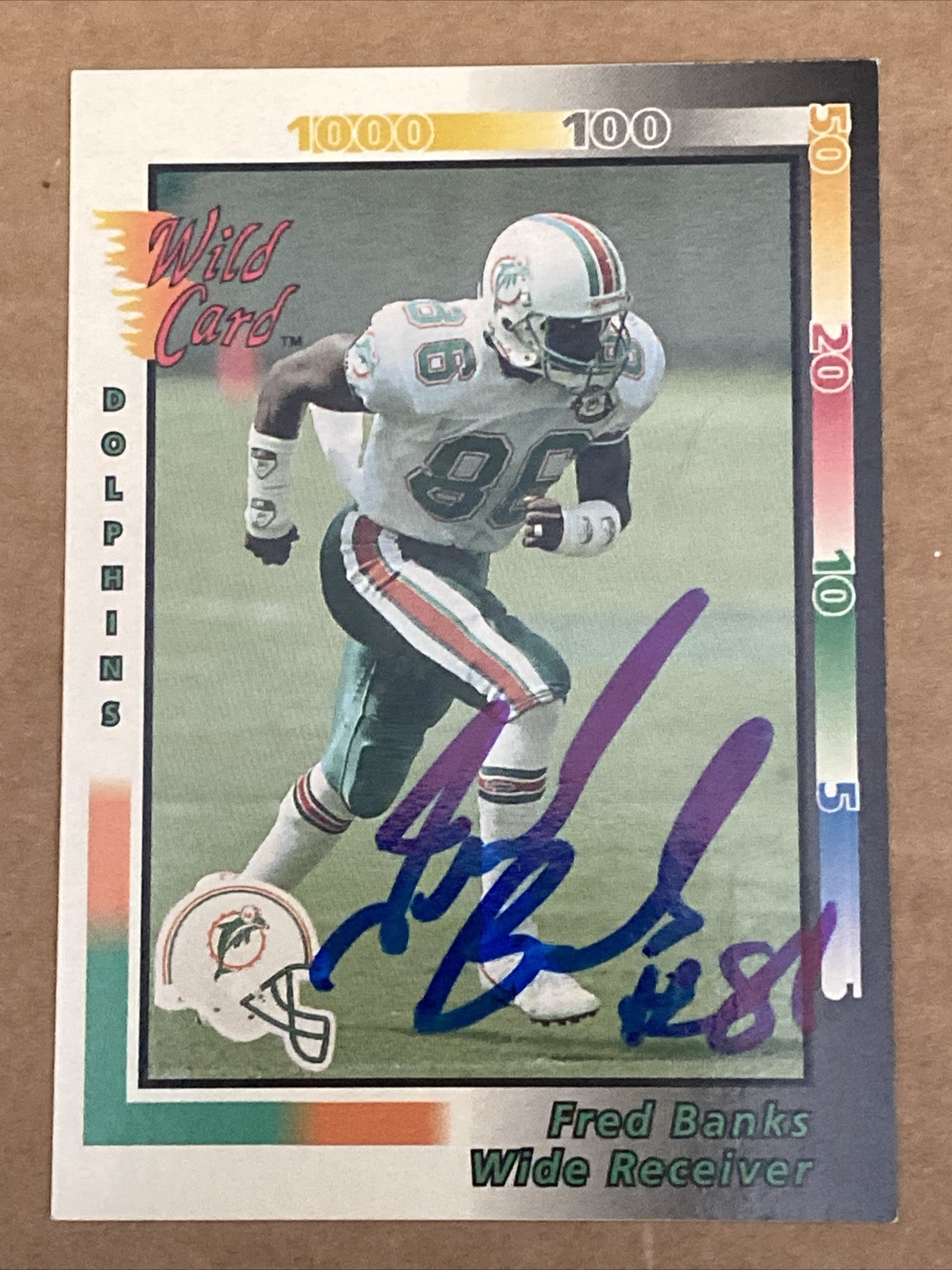 1992 Wild Card #419 Fred Banks AUTOGRAPHED AUTO Card Miami Dolphins | eBay
