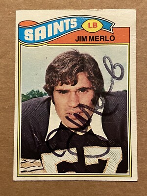 JIM MERLO Signed 1977 Topps #158 NO Saints Stanford Cardinals Autograph ...
