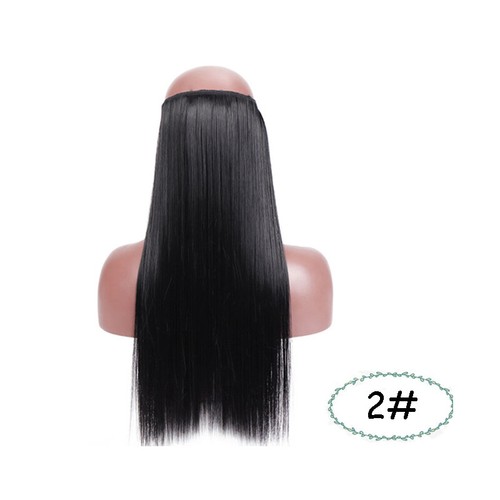 24 Inch Long Straight Hair Extentions Wire Hairpieces 22pcs Black ...