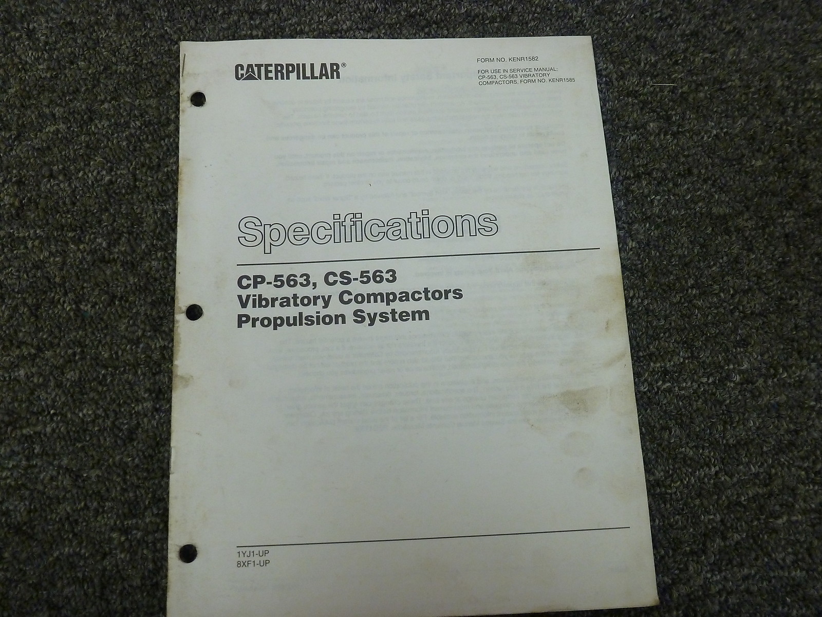 Caterpillar Cat CP563 CS563 Compactor Propulsion System Specification ...