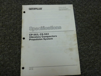 Caterpillar Cat CP563 CS563 Compactor Propulsion System Specification ...