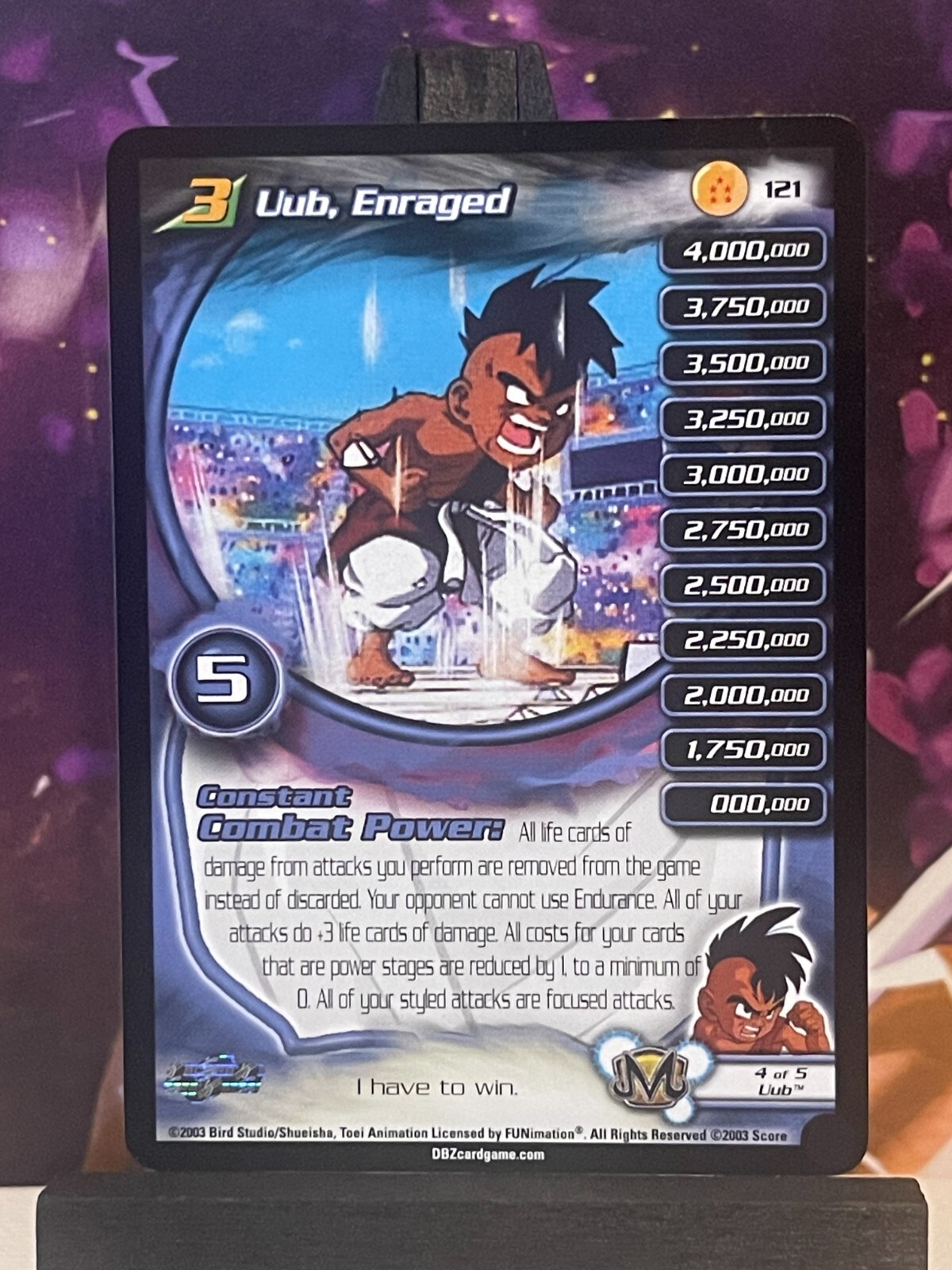 Dragon Ball Z CCG Uub Enraged LV3 121 Kid Buu Saga Unlimited Rare! | eBay