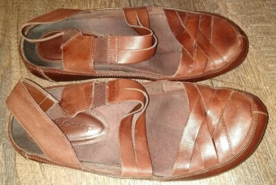 EUROSTEP Darlene Womens 7M Brown Leather Slip On Sandals Slingback ...