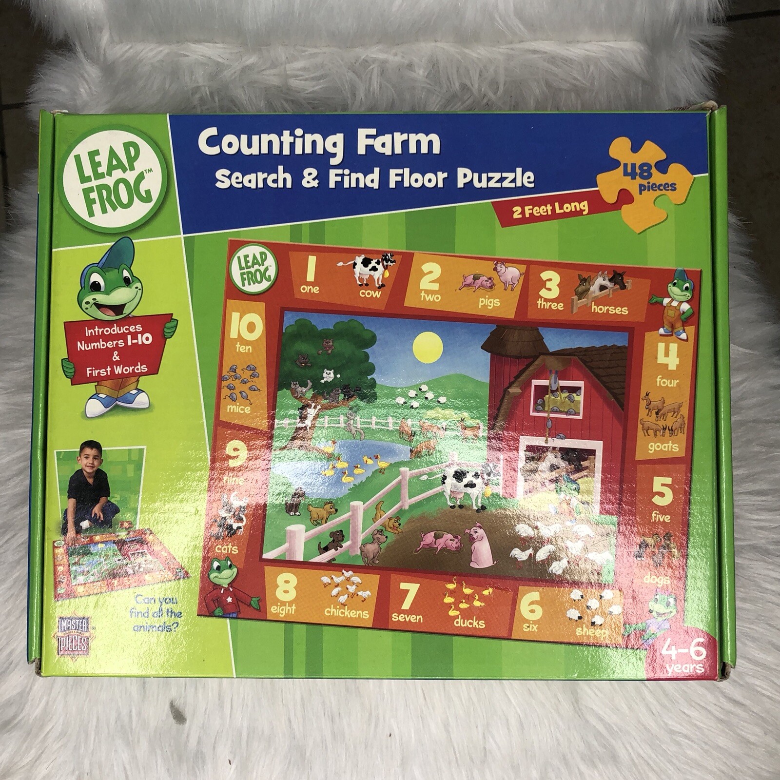 LeapFrog Counting Farm Search & Find 48pc Floor Puzzle Count 1-10 ...