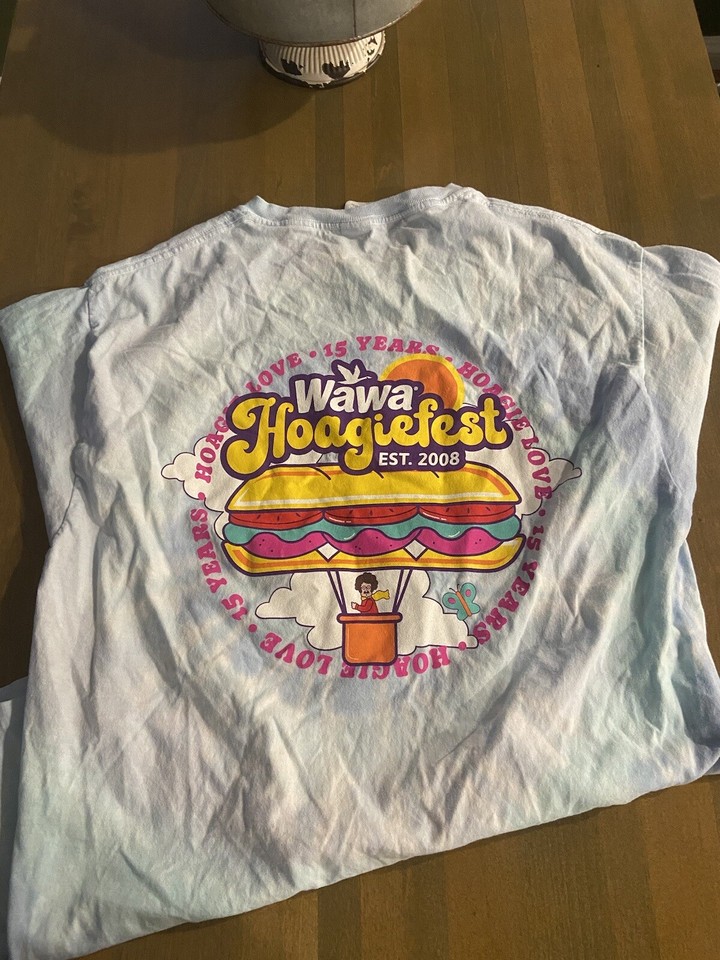 Wawa Hoagiefest 2008 T-Shirt M Medium Tie Dye Blue Hippie | eBay