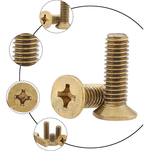 Flat Head Screws Brass Phillips Machine Screw M2 M2.5 M3 M4 M5 M6 ...