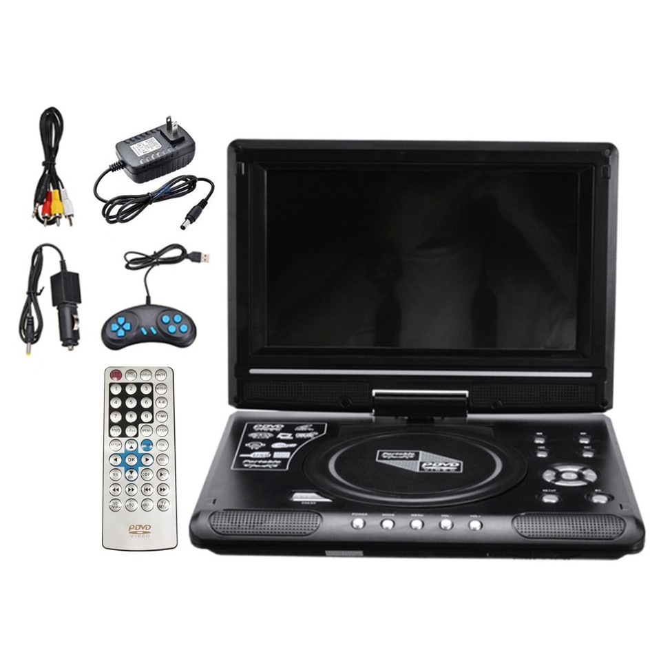 NEW Portable DVD Player HD CD TV Player 270° LCD Widescreen Card Reader ...