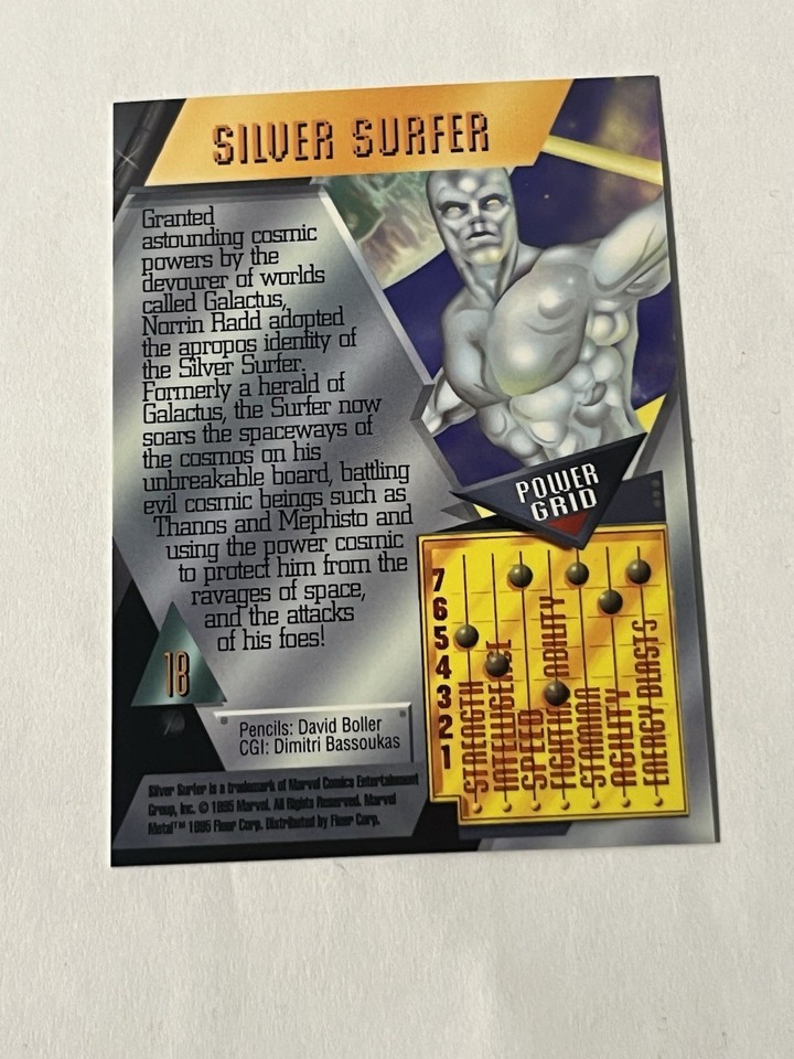 1995 Marvel Metal - Silver Surfer - #18 Power Grid Comic Trading Card ...