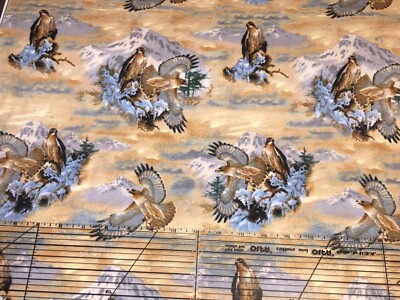 David Textiles Hawks FLANNEL QUILT Sew FABRIC | eBay