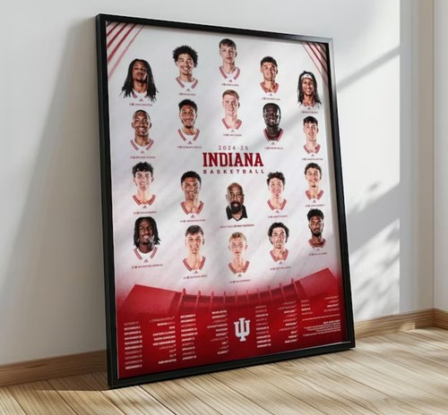 Indiana University Hoosiers 2024-25 Men's Basketball Schedule Poster | eBay
