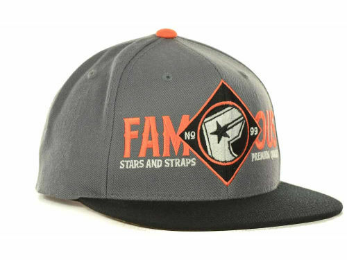Famous Brand #9 Bootleg Snapback Cap Hat Gray/Black/Orange OSFM | eBay