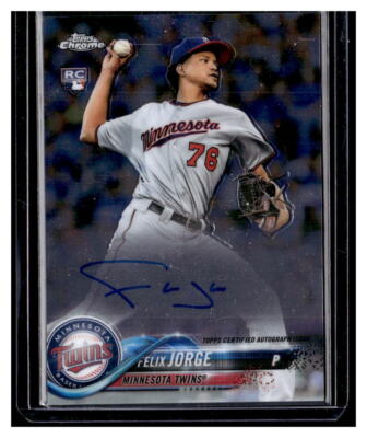 2018 Topps Chrome Rookie Autograph #RAFJ Felix Jorge Auto TWINS | eBay