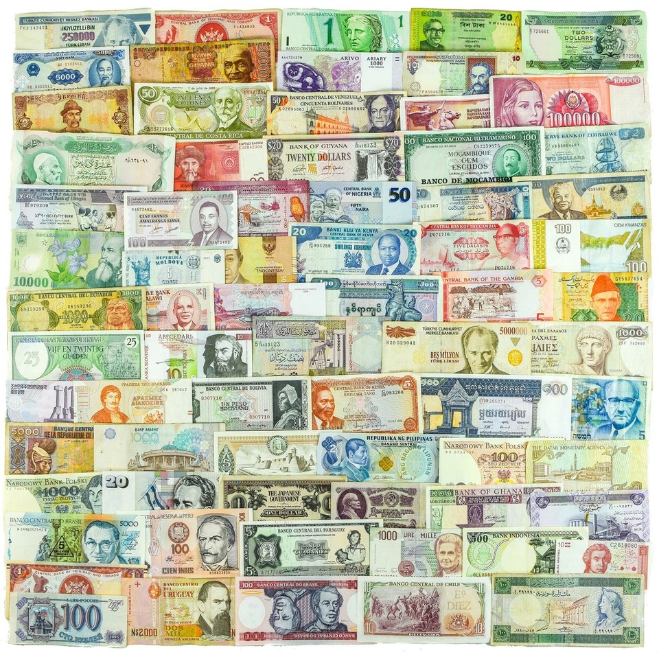 20 Different Banknotes | Real Valuable Paper Money | Old World Currency ...