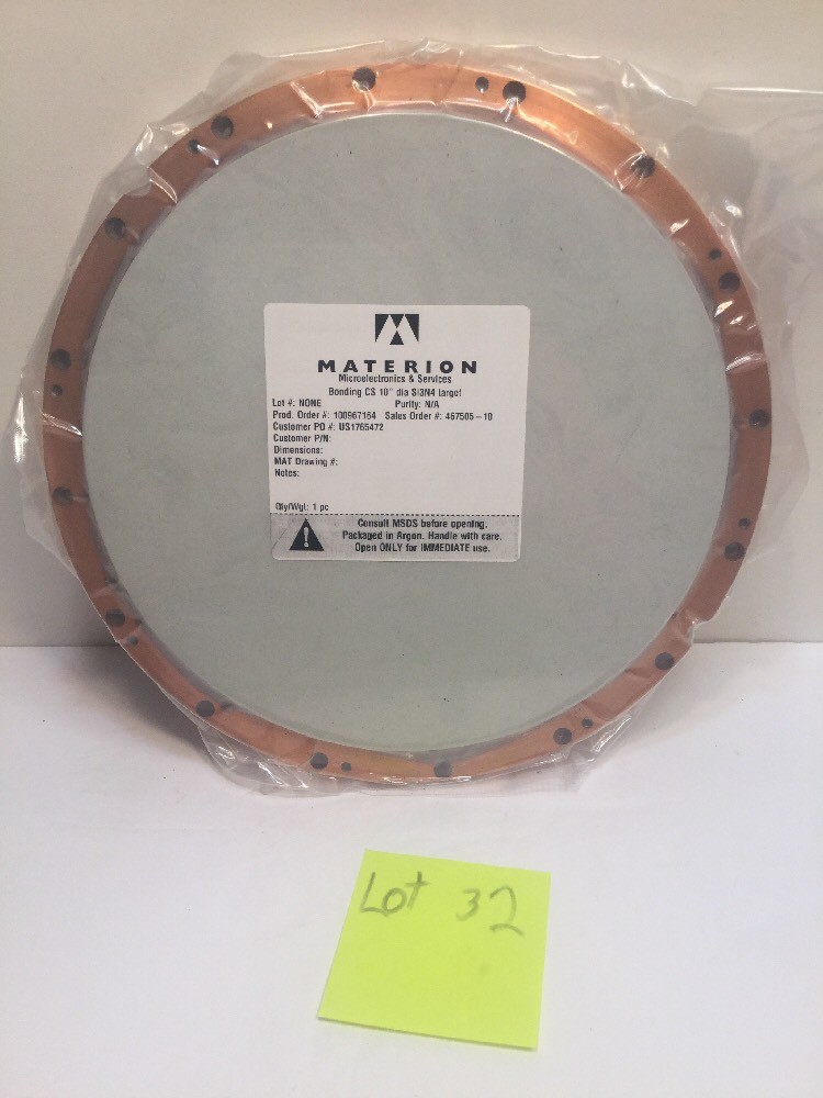 MATERION Microelectronics 10” Bonding CS Si3N4 SPUTTER PLATE,TARGET w ...