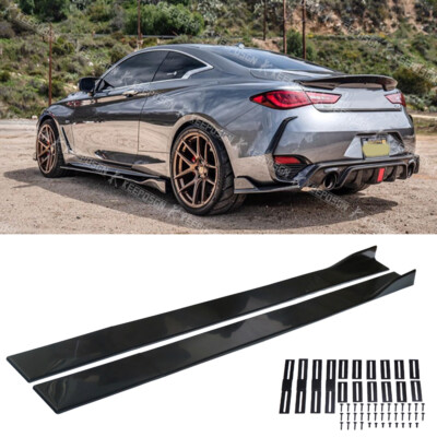 For Infiniti Q50 Q60 87'' Side Skirt Extension Splitter Spoiler Rocker ...