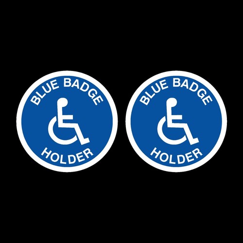 2 x Blue Badge Disabled Car Stickers 100x100mm Mobility Window Decal ...