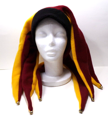 FLEECE JESTER HAT 6 PT COMMANDERS REDSKINS BURGNDY YELLOW stretchy ...