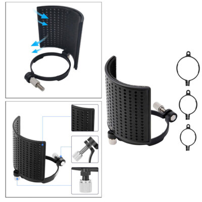 Professional Microphone Isolation Shield, Filter, Studio Mic Sound ...