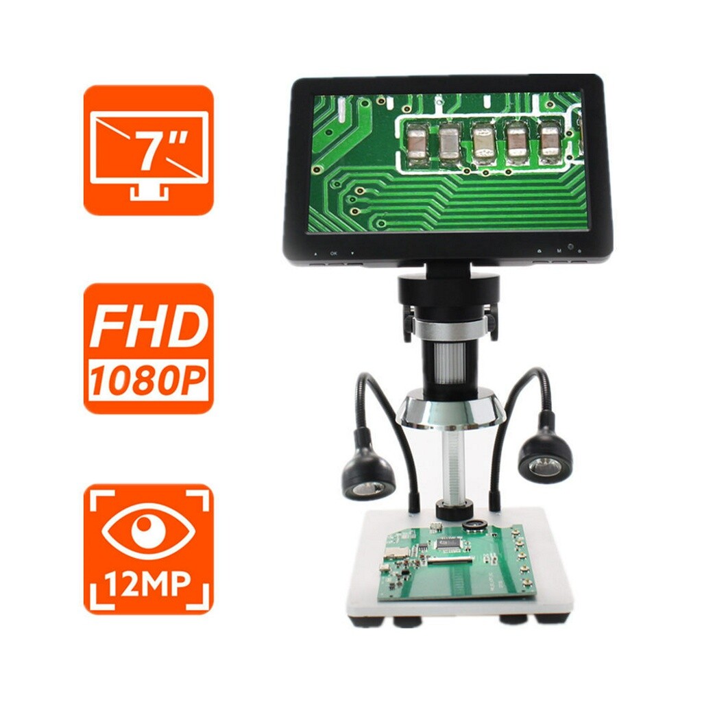 TOMLOV 7 Inch 1080p Lcd Digital Microscope Wired Remote 1200x Coin ...