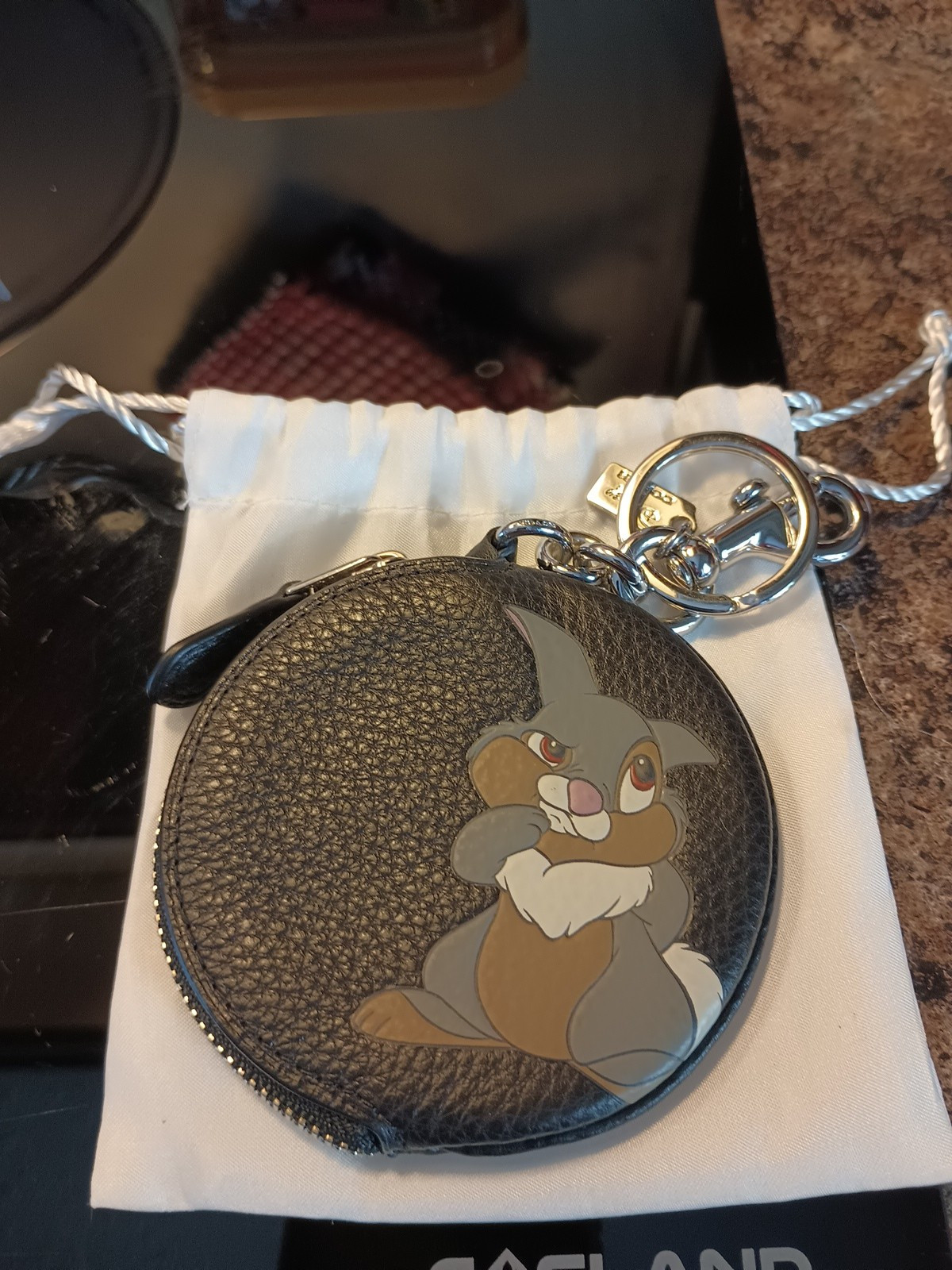 Coach X Disney Thumper Bunny Coin Pouch Keyring - Gem