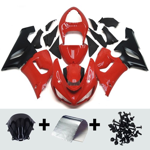 Red Black Bodywork For Kawasaki Ninja ZX6R 2005 2006 ZX 636 05 06 ABS ...